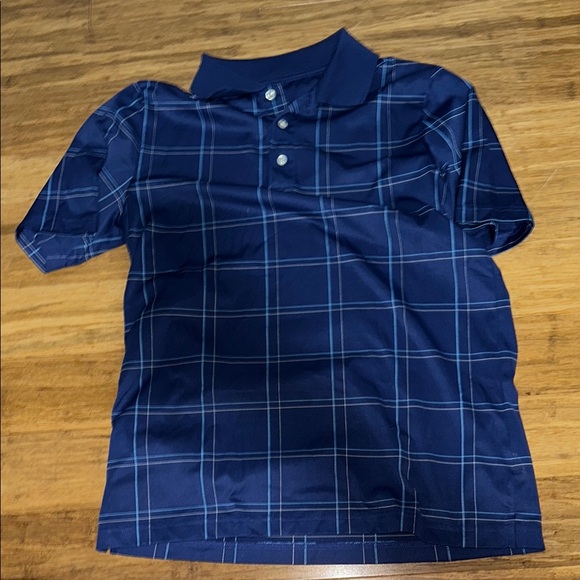 Shirts | Classic Blue Polo Shirt With Grid Pattern | Poshmark